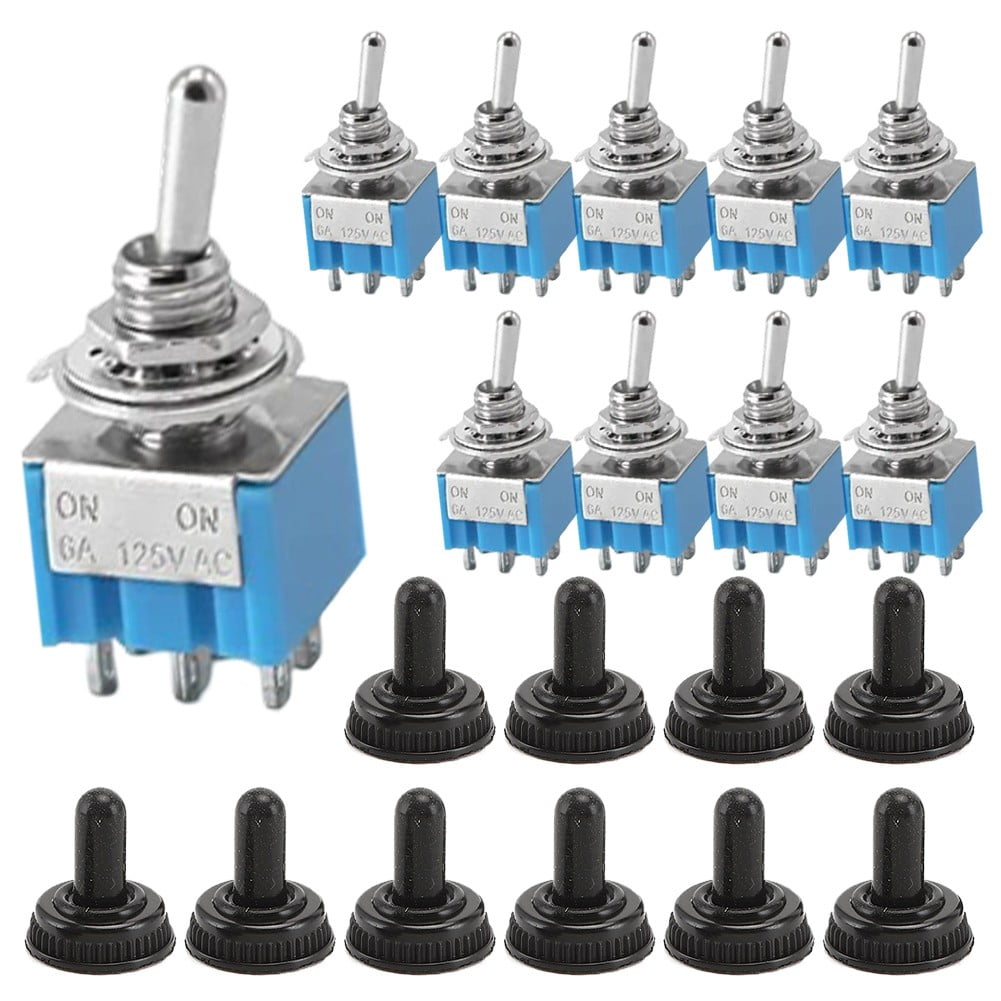 linyes 10pcs Mini ON/ON ON/Off/ON Toggle Switch 6 Pin Metal Toggle Rocker Switch 125V - Walmart.com