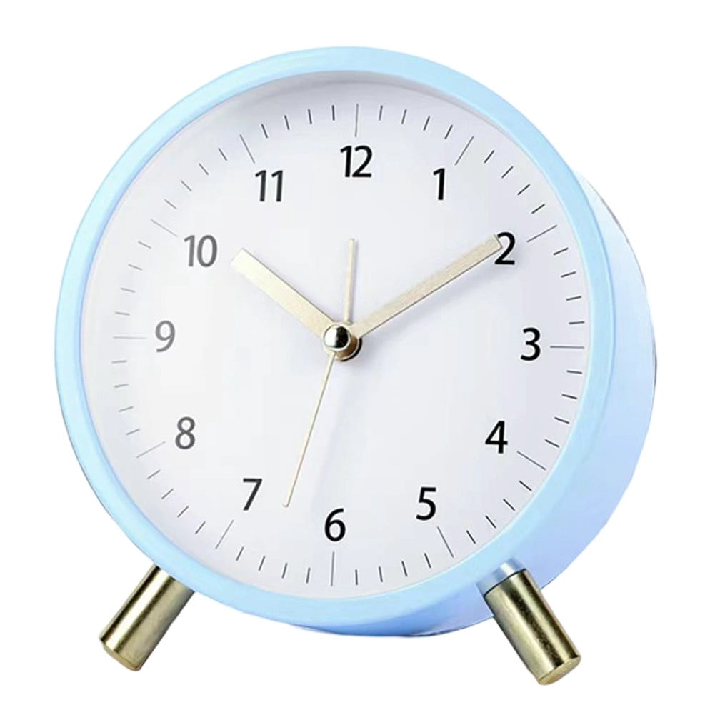 linyes 11CM for Desktop Silent Night Light Alarm Clock Round Metal ...