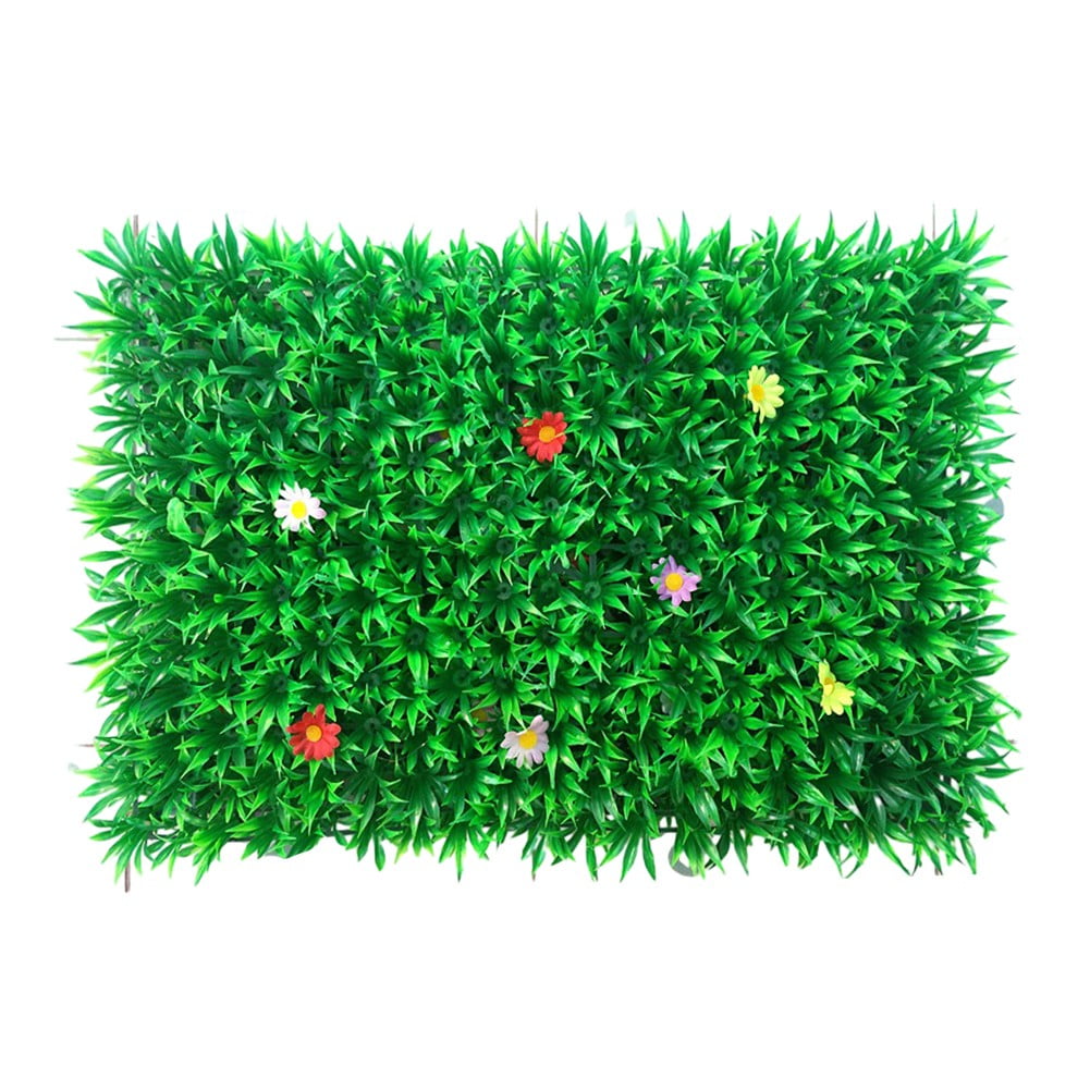linyes Artificial Green Grass Square Plastic Lawn Plant Home Wall ...
