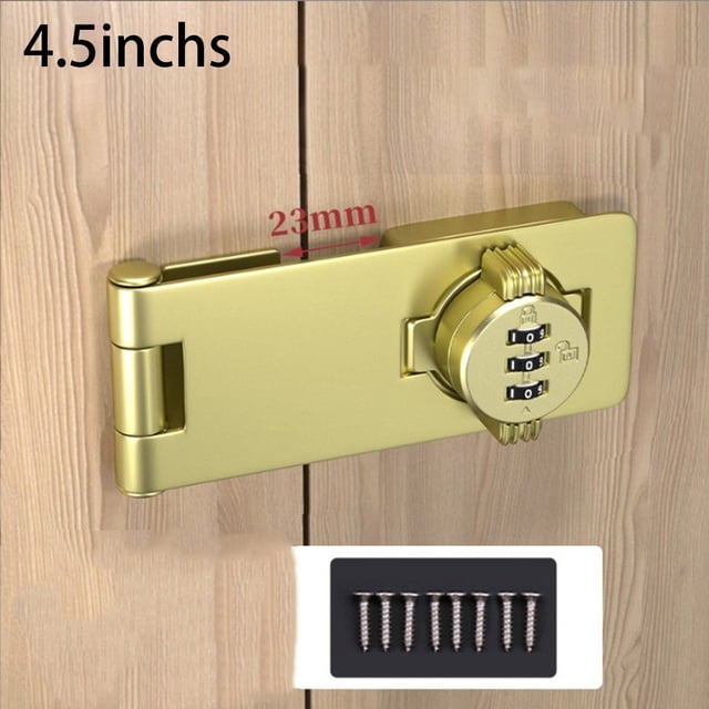 linyes Cabinet door 3 digit combination lock turn knob hasp lock with ...