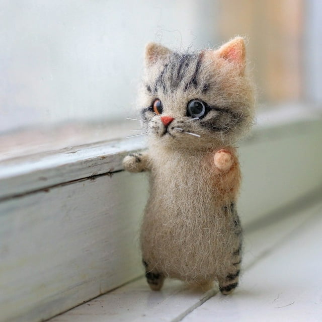 linyes DIY Cat Wool Felt Unfinished Wool Felt Material Package Handmade ...