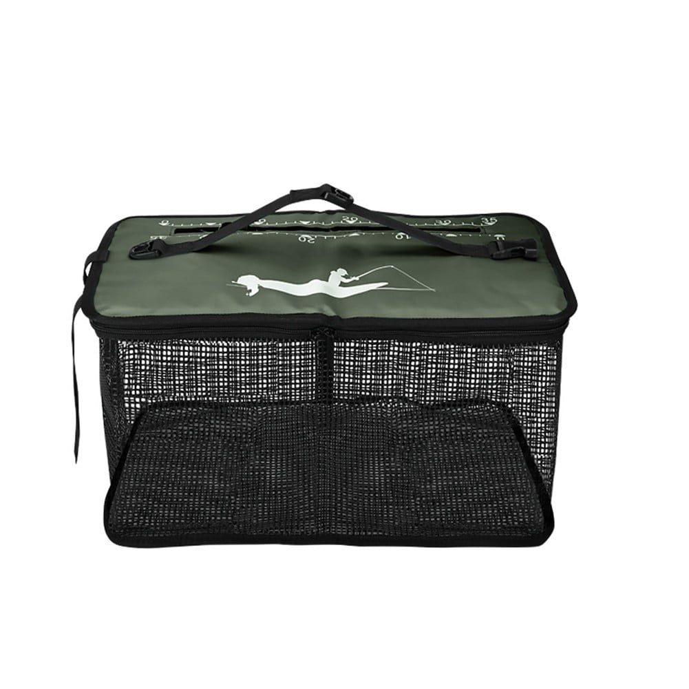 linyes Foldable Floating Fish Basket for Live Fish Storage Cage Mesh ...