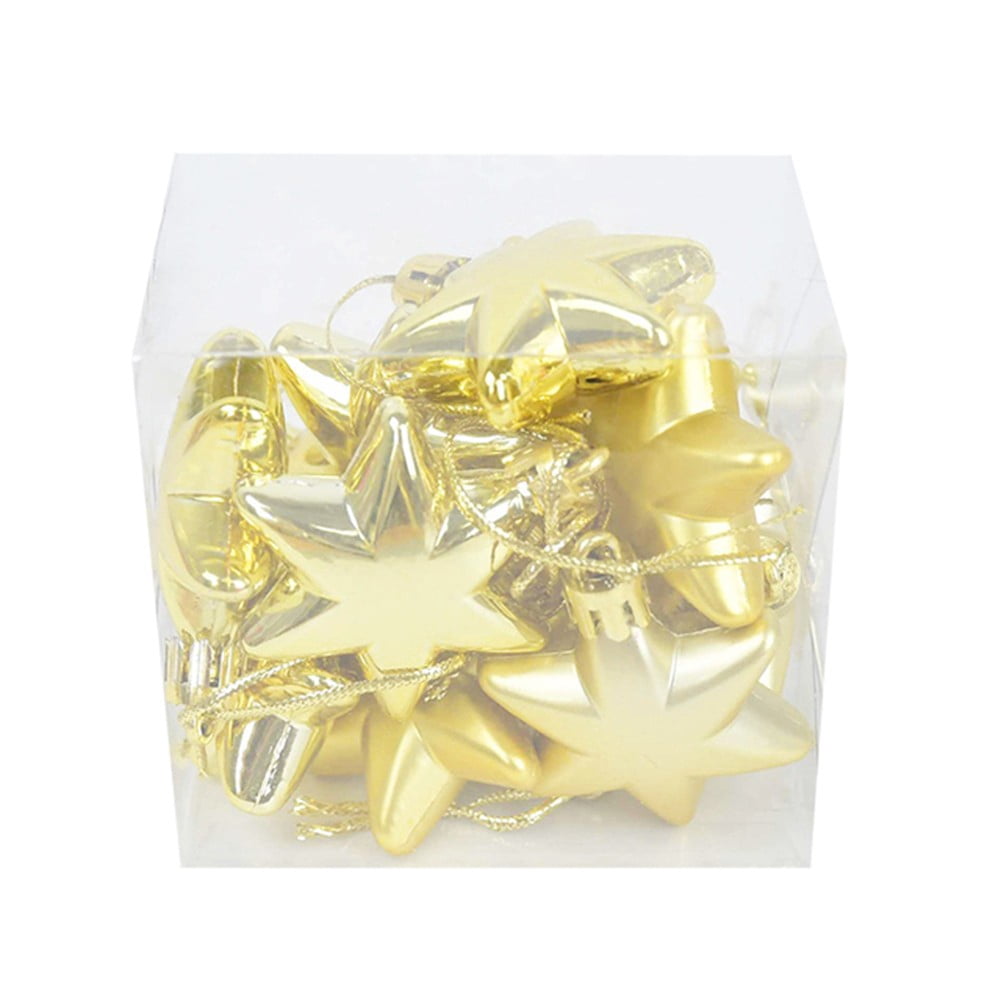 linyes Glitter Star Ornaments Christmas Tree Pendant Mini Hanging Stars ...