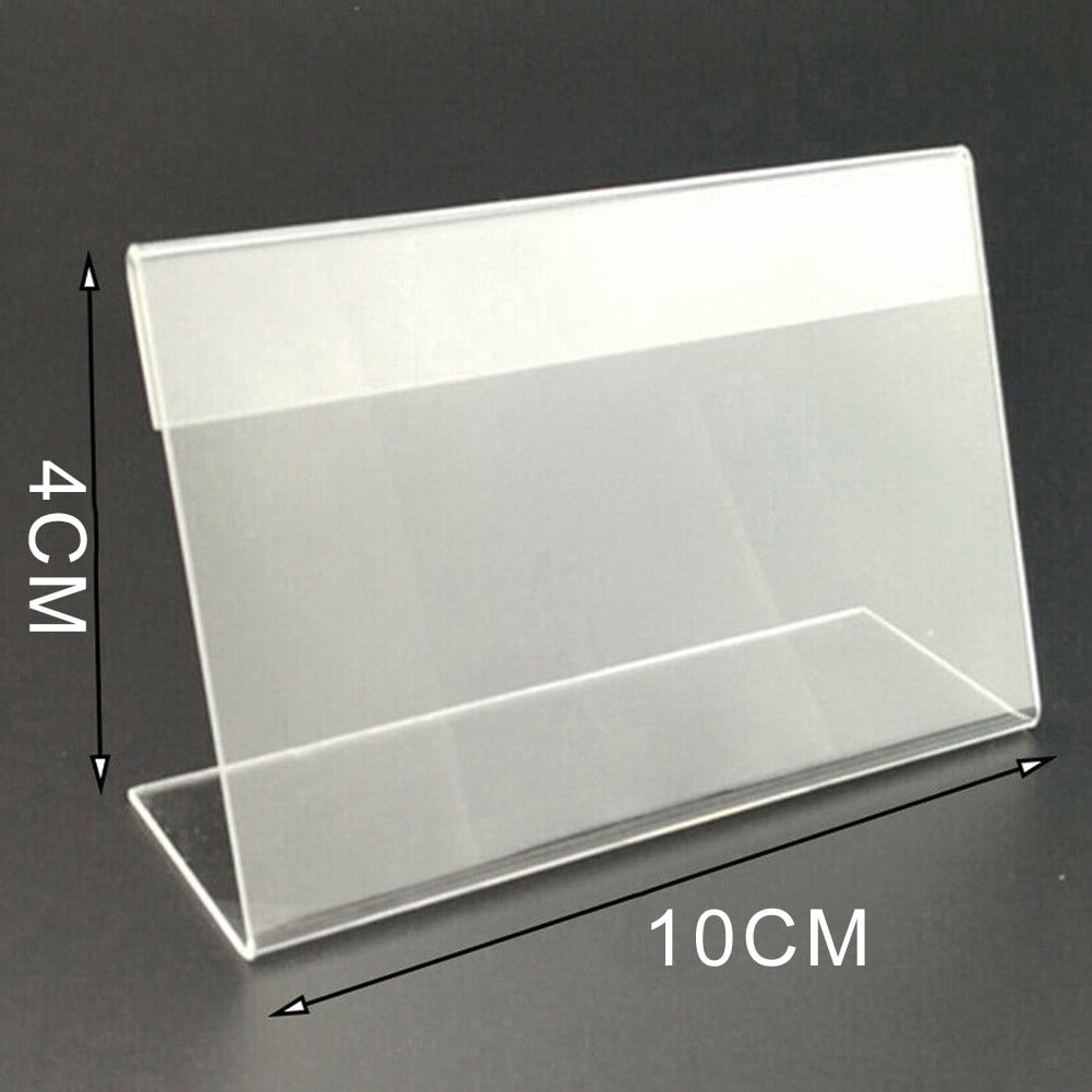 linyes Mini Clear Sign Display Holder Horizontal Slanted L-Shape ...