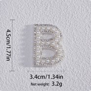 Uxcell Iron on Letter P Patch Colored Rhinestone Shiny Pearl English ...