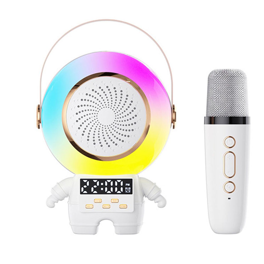 linyes Portable Wireless Clock Speaker Shocking Bass Light Music Player ...