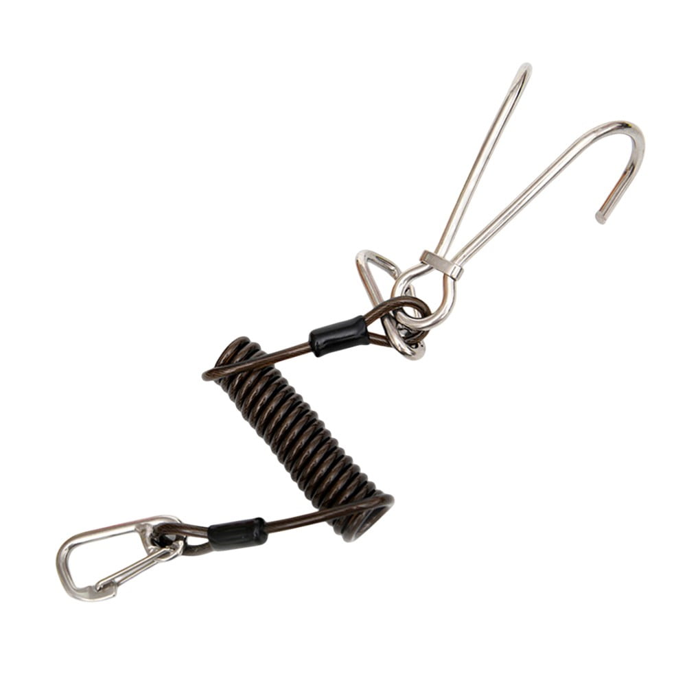linyes Scuba Diving Reef Hook Anti-lost Spiral Lanyard Dual Reef Hook ...