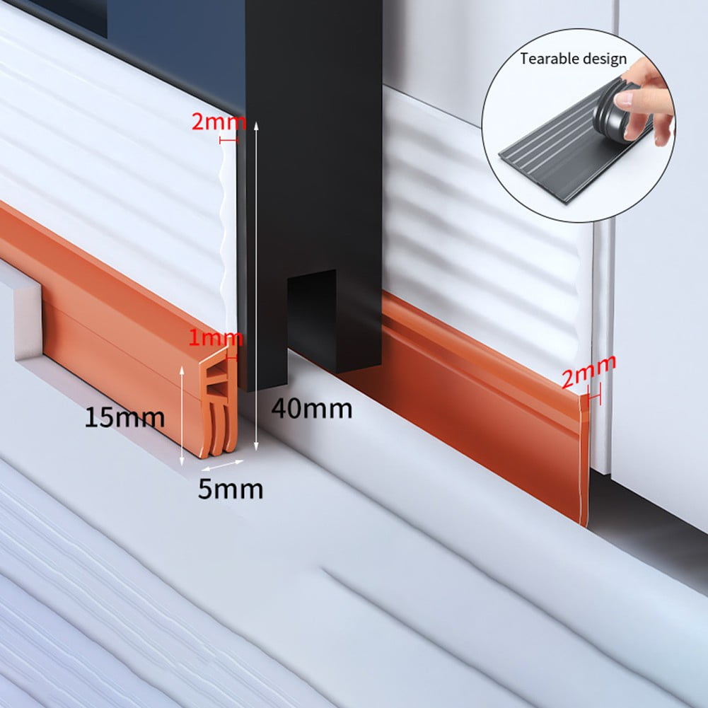 linyes Sliding window seal strip Aluminum alloy door gap windproof seal ...