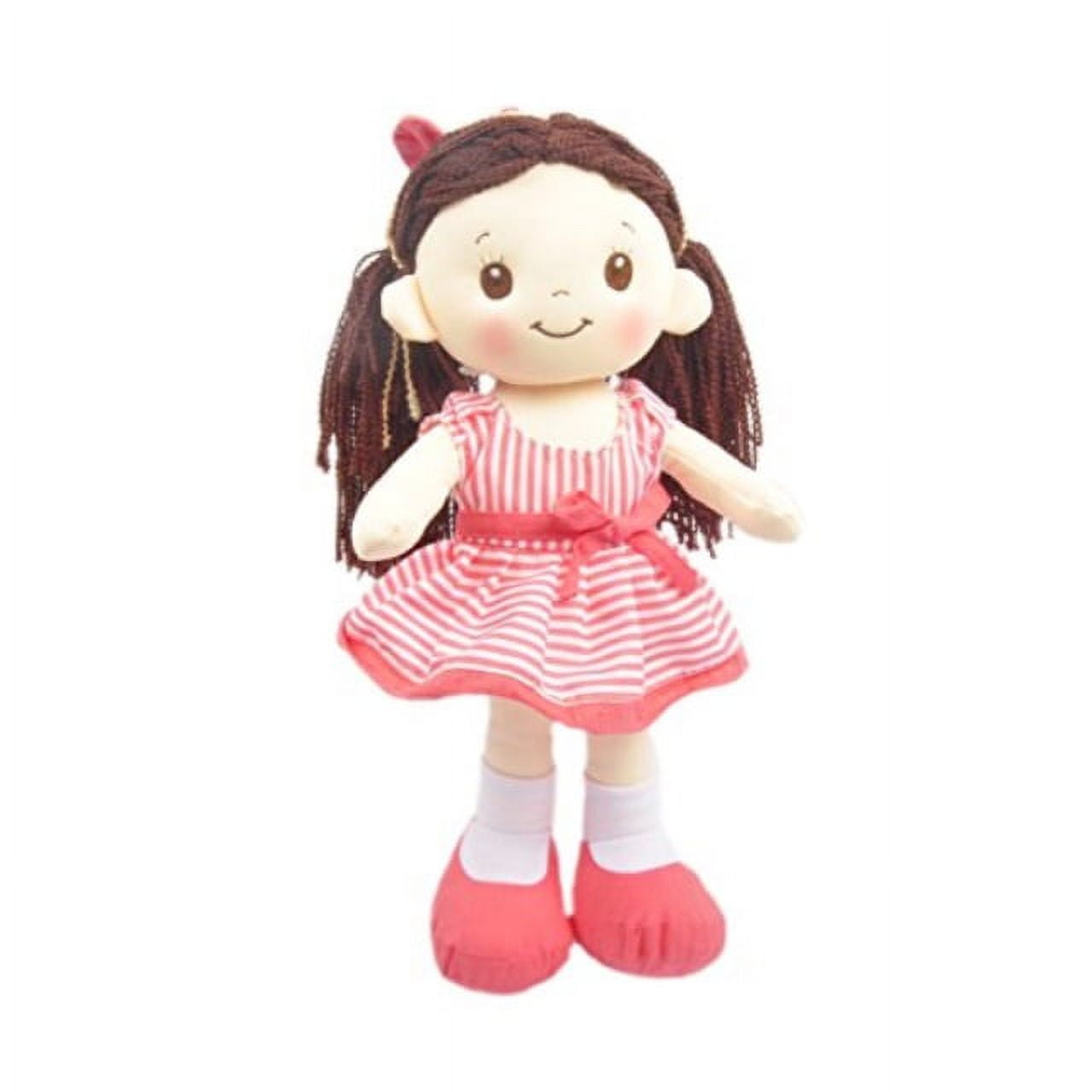 linzy plush 16" coral pink lacy doll soft rag doll - Walmart.com