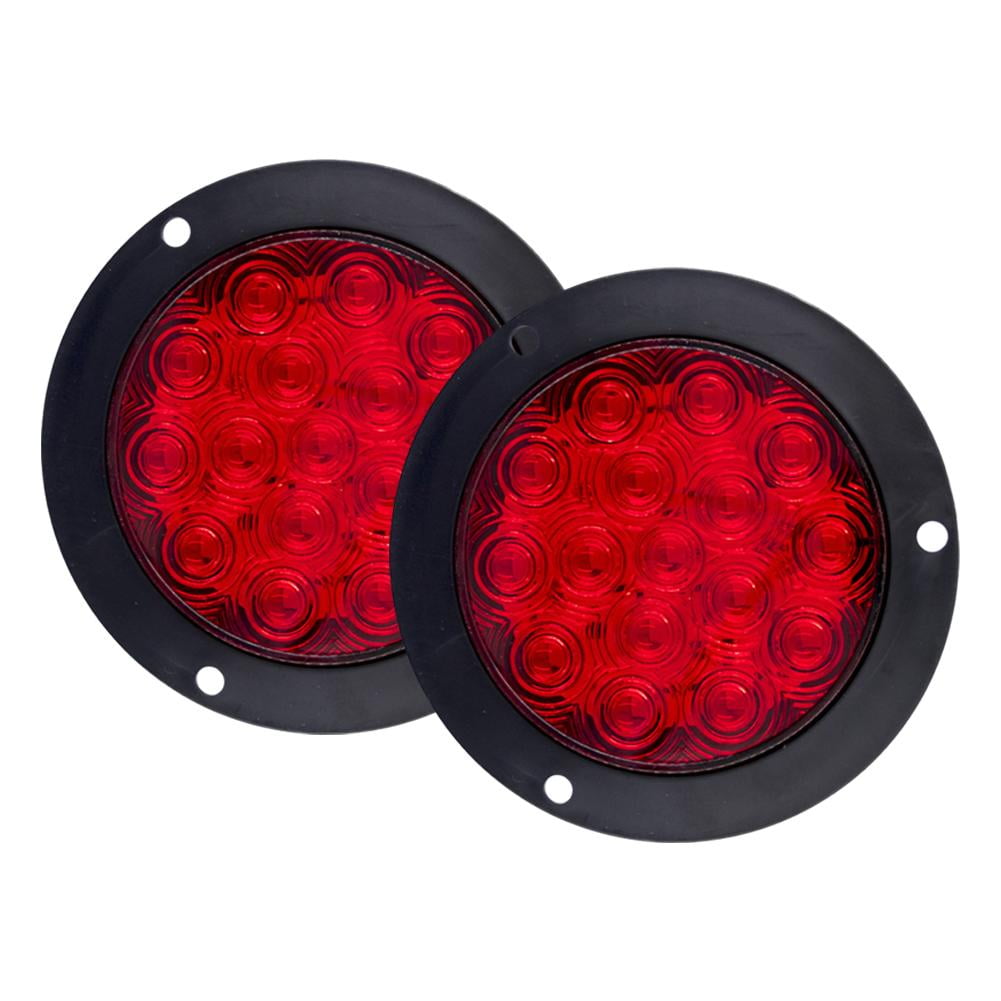 liraijei 12V-24V 2pcs 4-inch 16 LED Round Taillights High Brightness ...