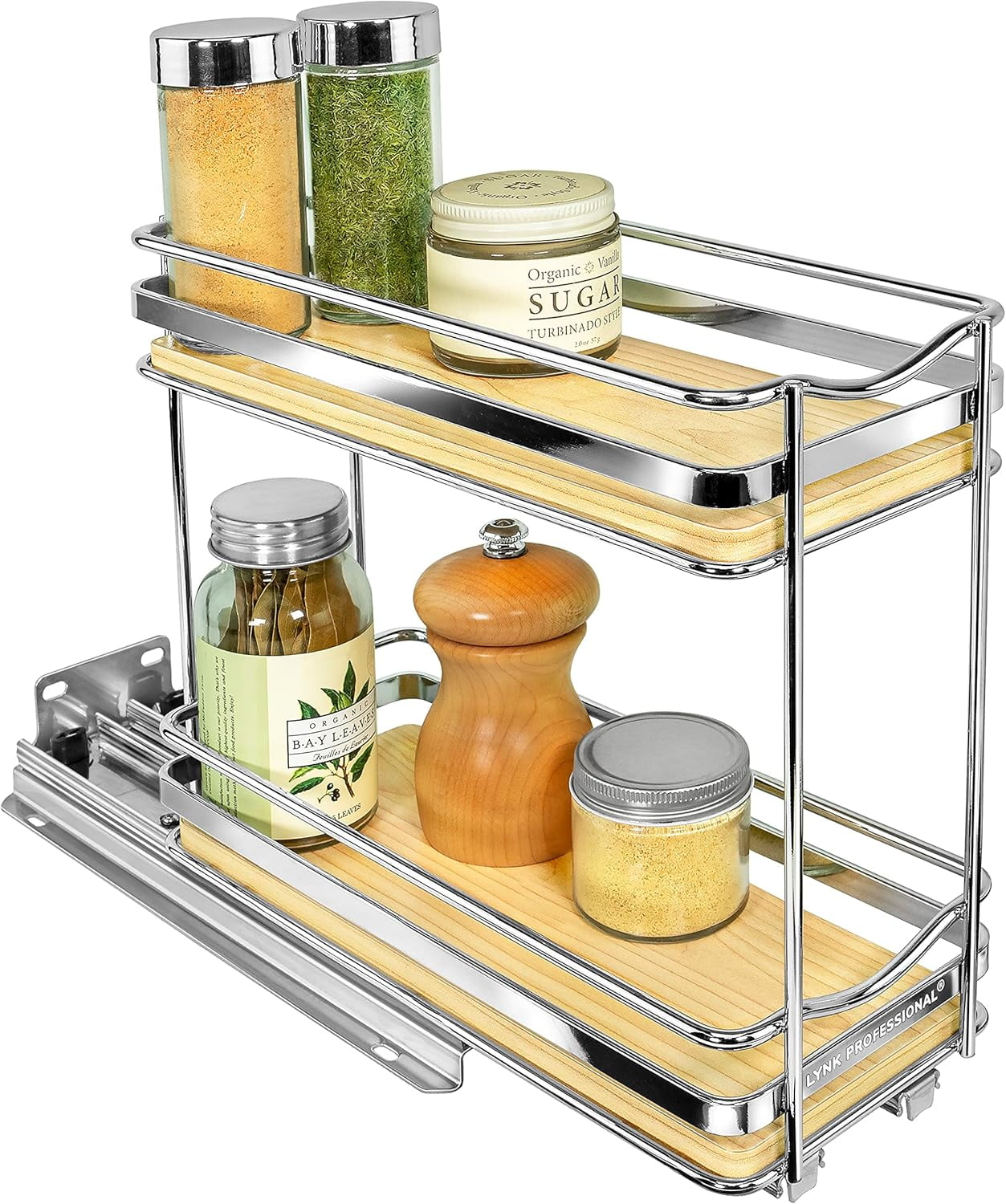® Élite™ Pull Out Spice Rack Organizer for Inside Kitchen Cabinets - 4 ...