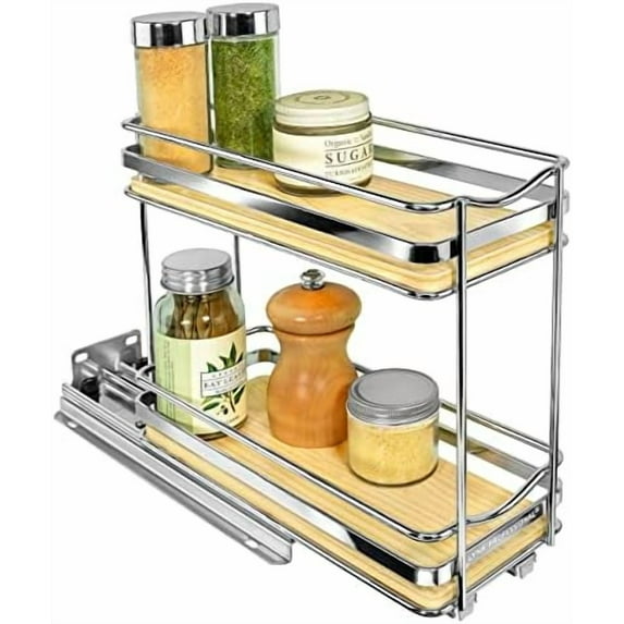 ® Élite™ Pull Out Spice Rack Organizer for Inside Kitchen Cabinets - 4 ...