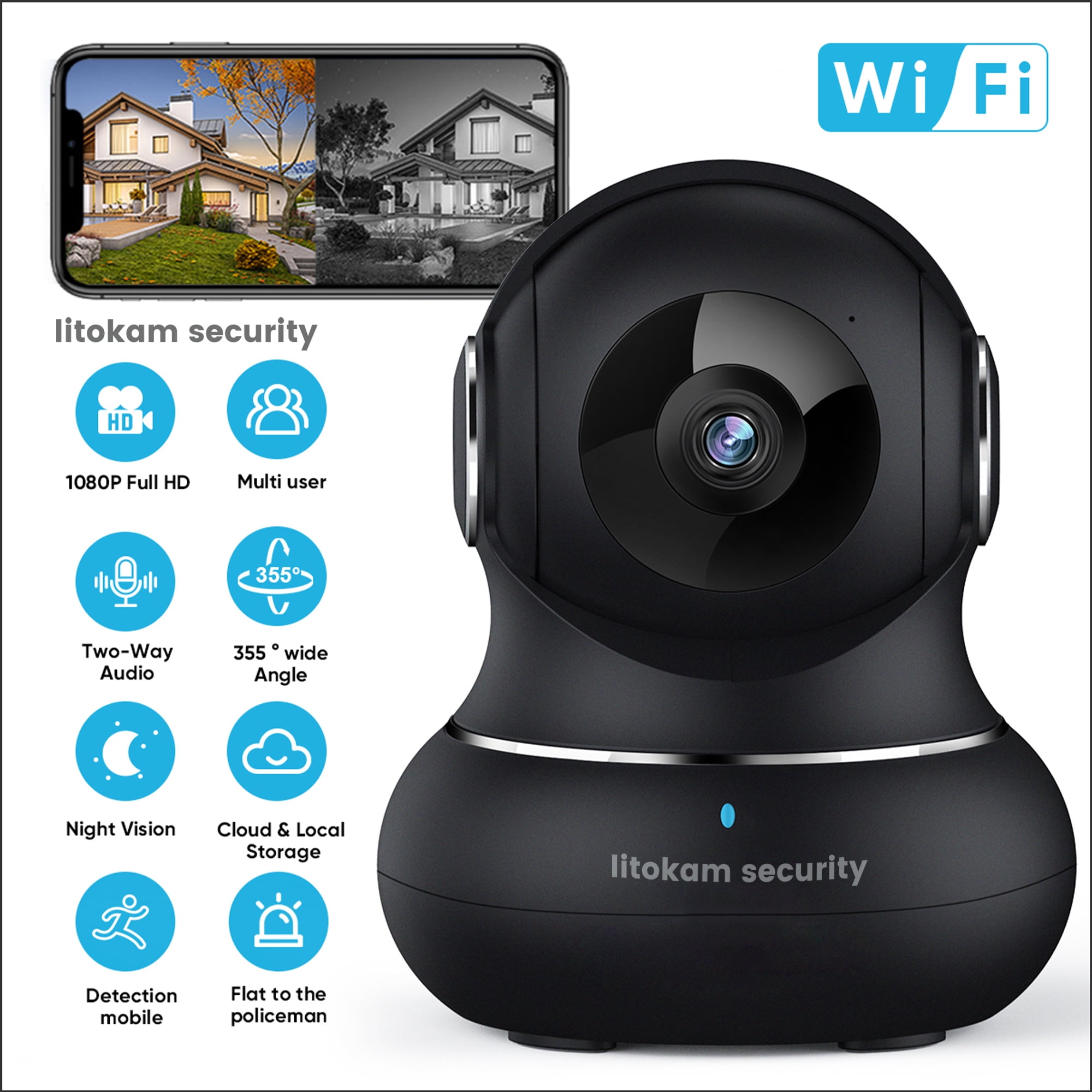 litokam security Indoor Security Camera, Baby Monitors, Smart Home ...
