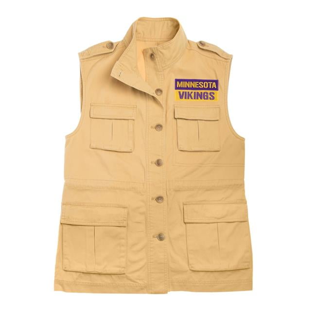 little earth 300668-vikg-xl nfl womens military vest, minnesota vikings ...
