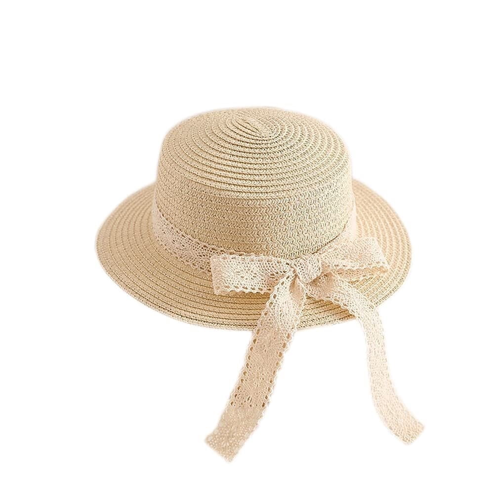 little girl kids breathable summer straw hat foldable uv protection ...