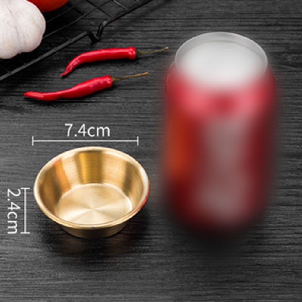 Leke 1pc Stainless Round Steel Seasoning Dish Dipping Small Bowls Sauce ...