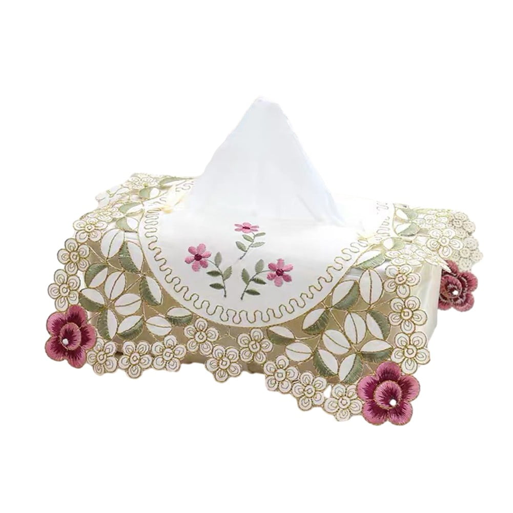 little home Exquisite Vintage Lace Fabric Tissue Box Cover- Enhance ...