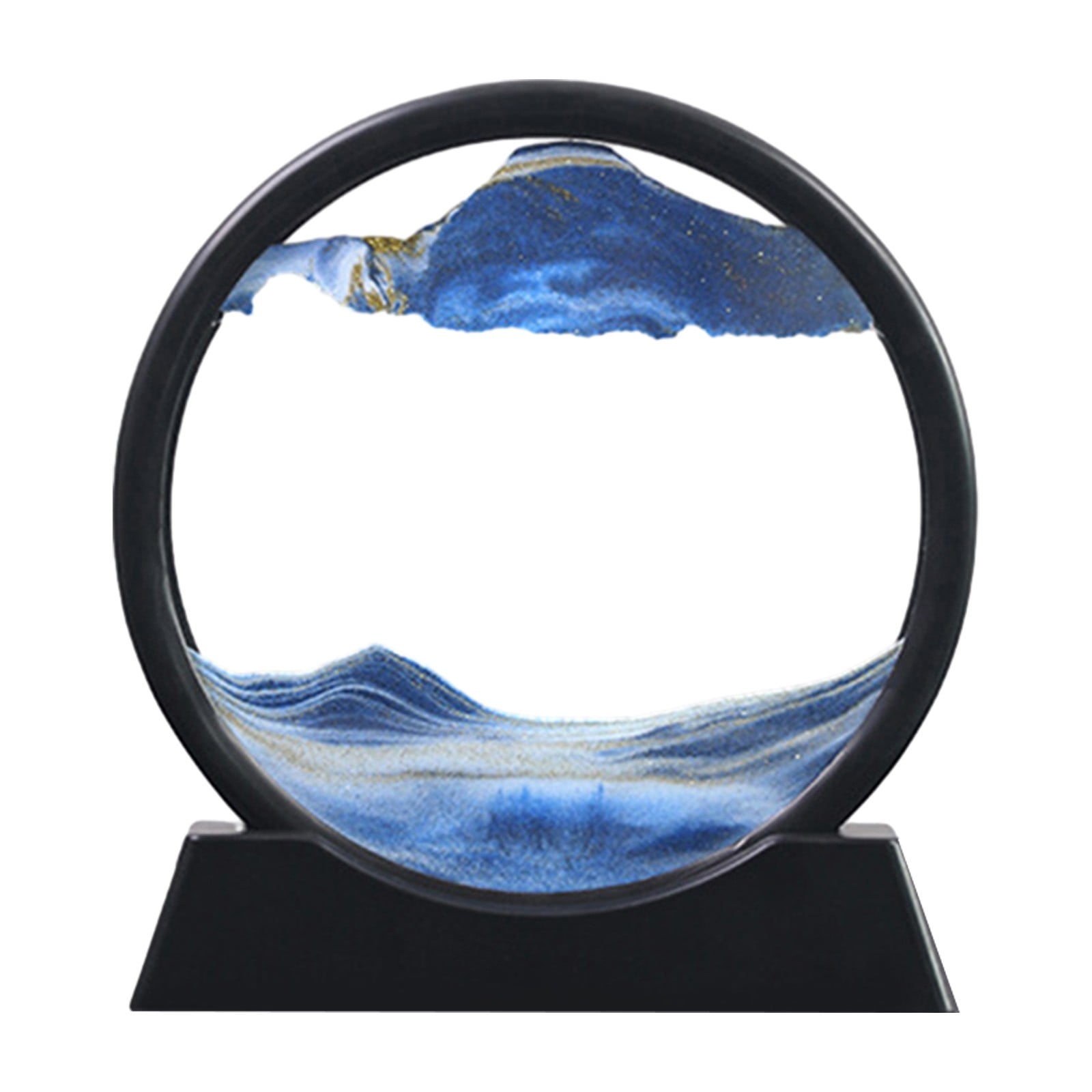 little home Mesmerizing Art Moving Sand Art Picture Round Glass ...