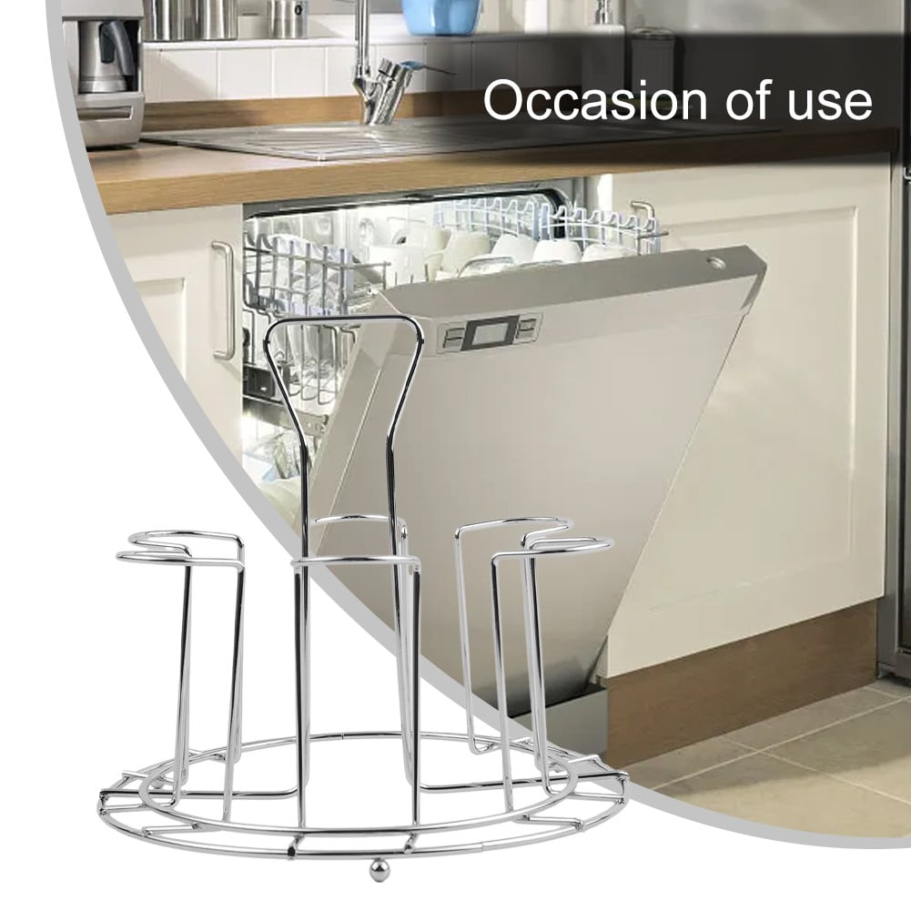 little home Metal Silver Mug Tree Holder 6 Cups Coffee Tea Glass Cup ...