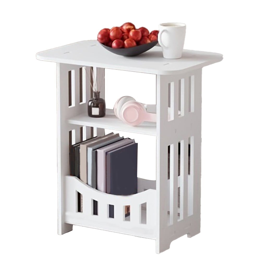 little home Side Table Night Stand, 2/3 Tier Narrow End Table with ...