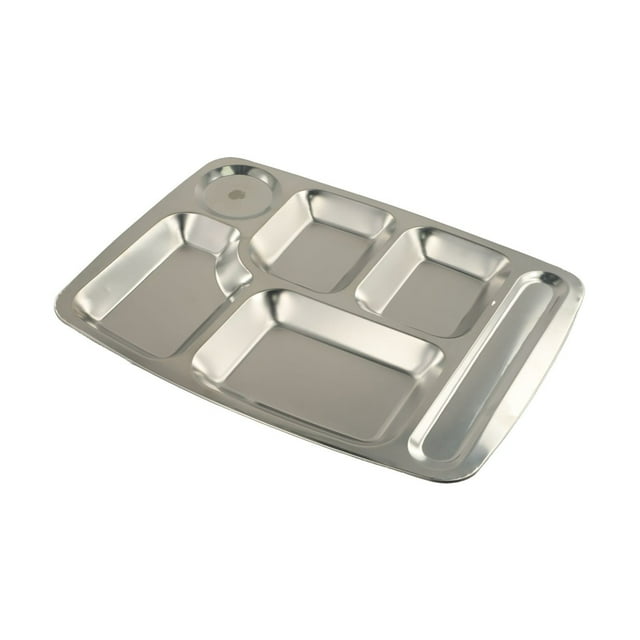 little home Stainless Steel Kids Snack Tray School Canteen Food Lunch ...