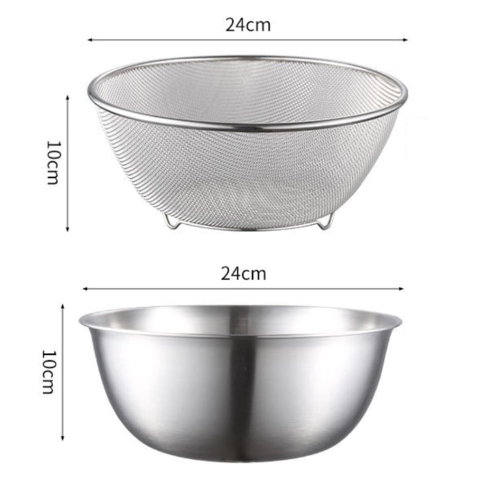 little home Stainless Steel Mixing Bowls with Net Strainer Set for ...