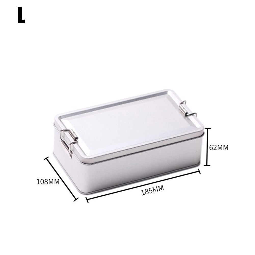 little home Tinplate Box Metal Storage Tins Tea Container Rectangular W/ Lids Cookie Contain ...