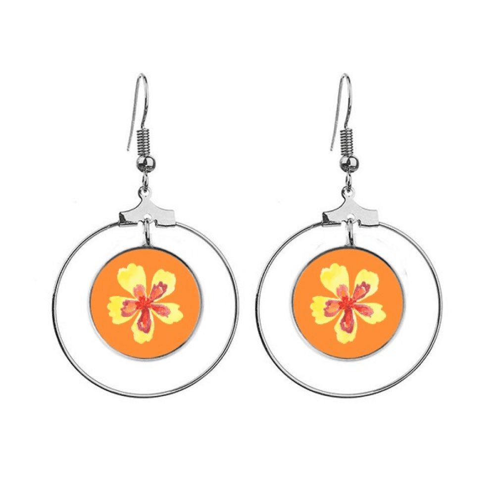 little yellow flower cartoon simple earrings dangle hoop jewelry drop ...