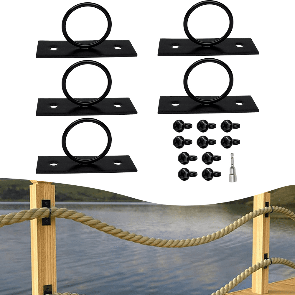 littlehome 5Pack Black Decorative Ring Rope Supports Holders for Hemp ...