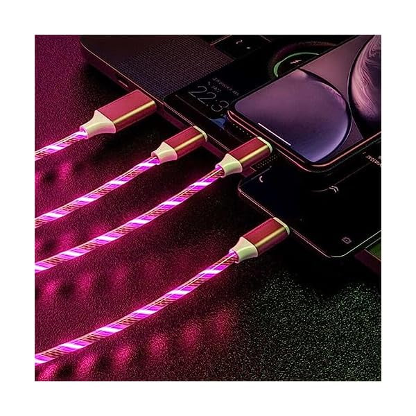 liuliuliu 3 in 1 Multi Charging Cable LED Flowing Light Up Charger ...