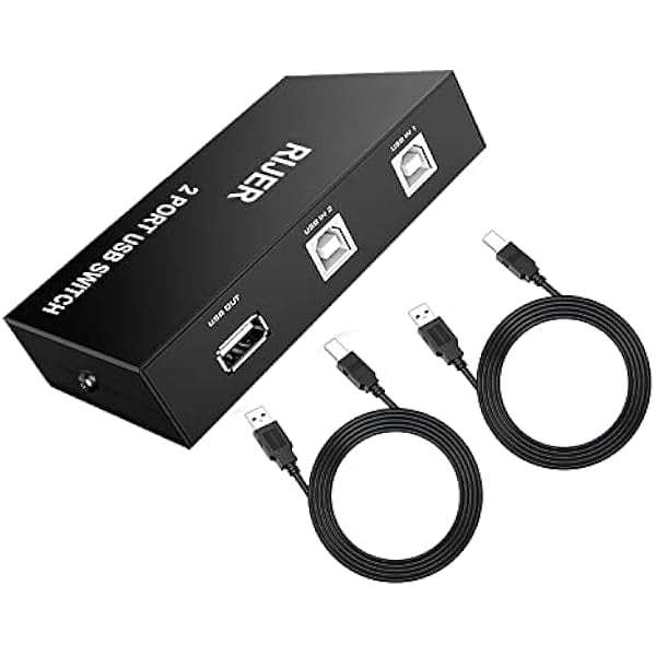 liuliuliu Printer Cable Splitter one Printer Two Computers, 2 Port USB ...