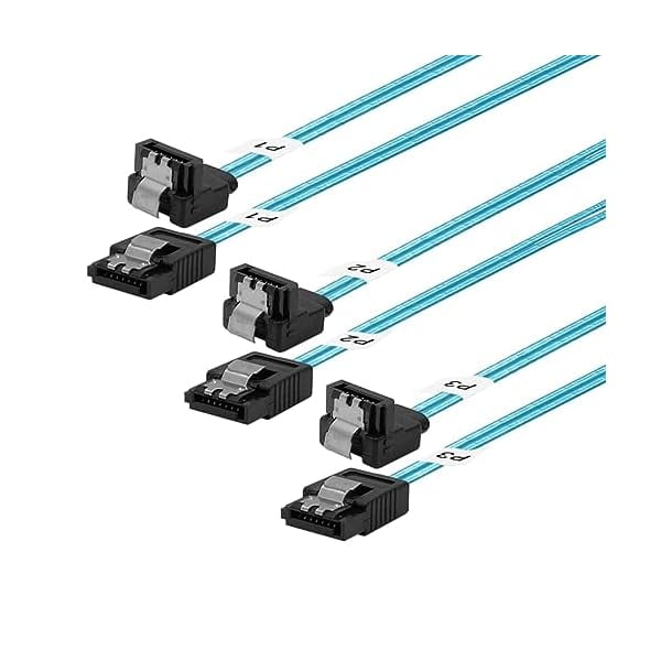 liuliuliu SATA-III Cable:12 Inches,3 Pack Thin 90-Degree SATA Right ...