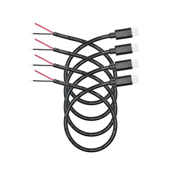 liuliuliu USB C to 2 Pin Bare Wire Open End Power Cable 11inch, 5V/5A USB Type C Male Plug 2 Pin ...