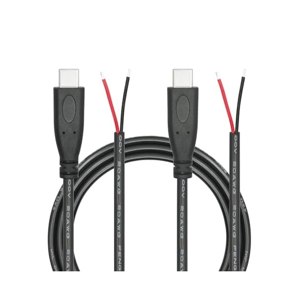 liuliuliu USB C to 2 Pin Bare Wire Open End Power Cable 3FT, 20AWG 5V USB Type C Male Plug 2 Pin ...
