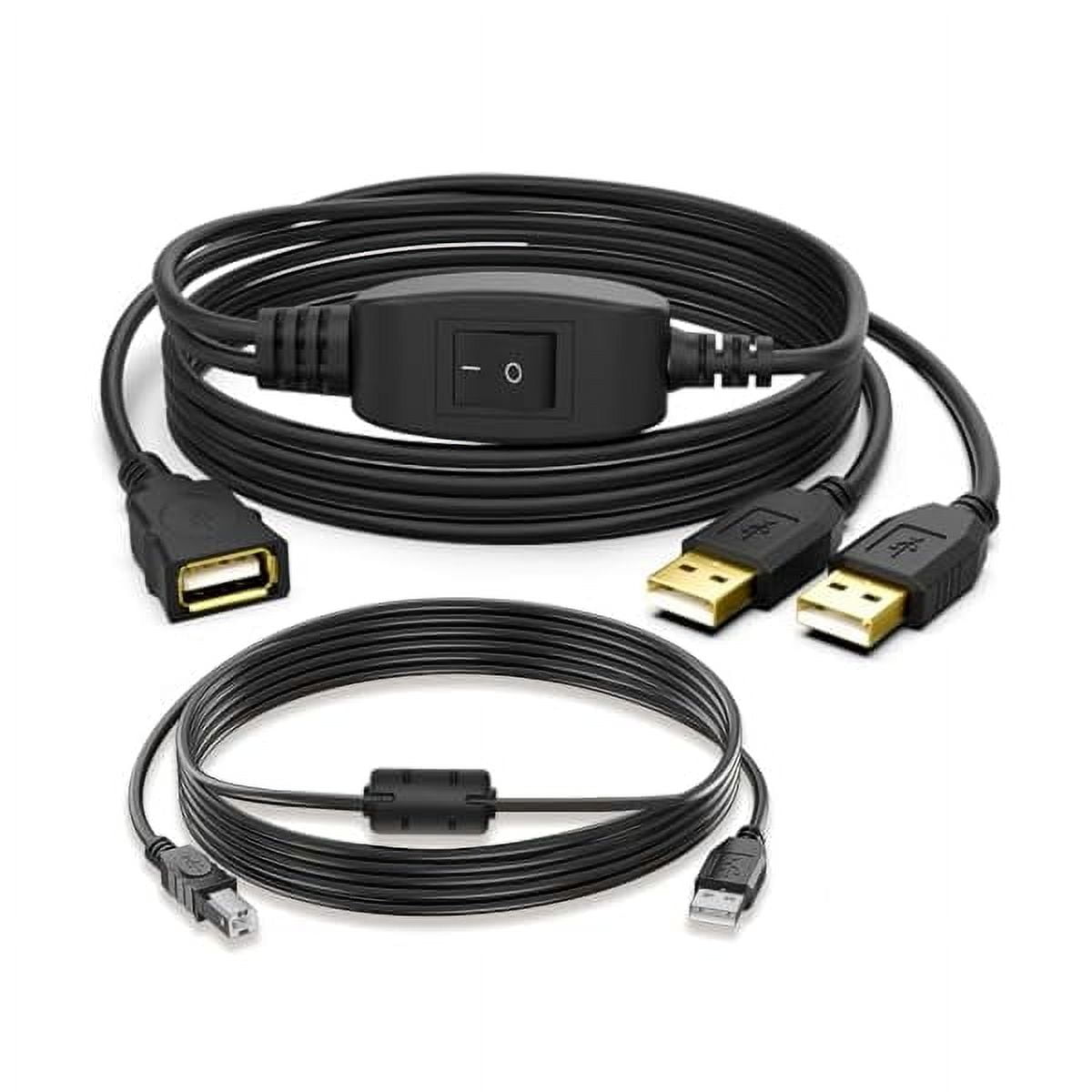 liuliuliu USB Splitter 1 in 2 Out Printer Cable Splitter for Two ...