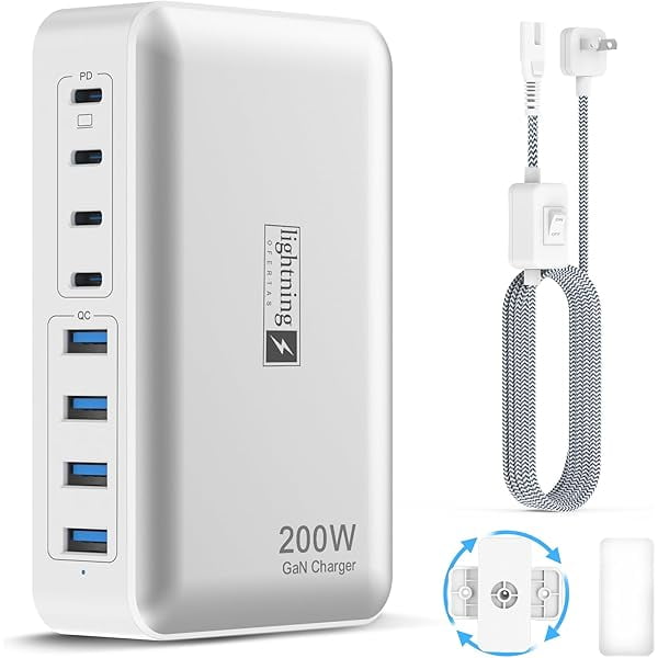 liuliuliu200W Charging Station for Multiple Devices, 8-Port USB C ...
