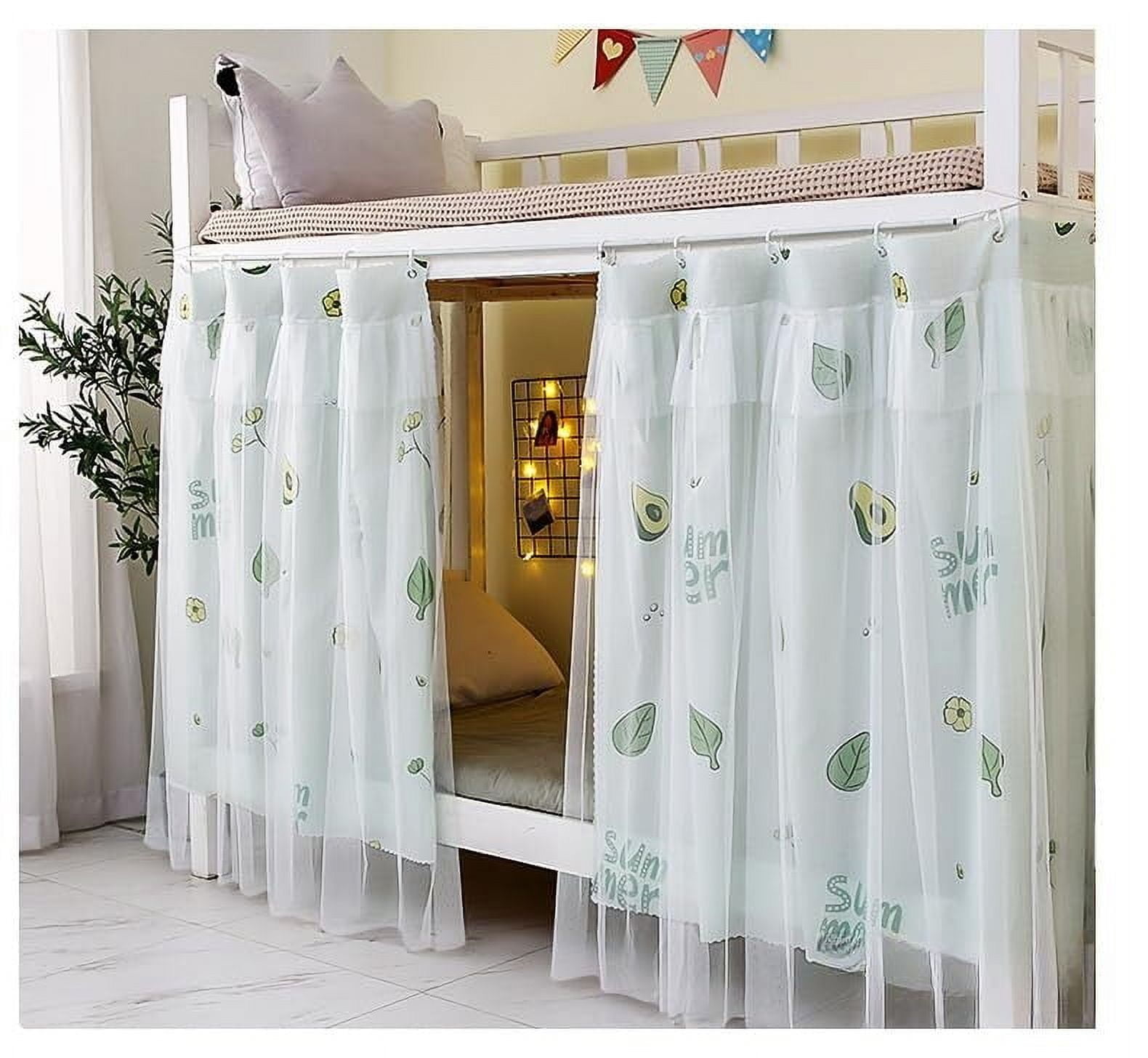 liuyon Bed Curtain Dorm Home Upper&Bottom Bed Cloth Curtain Lightproof ...