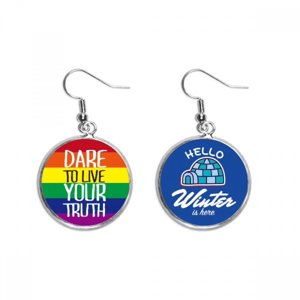 live your truth lgbt rainbow flag dangle drop winter ice earring ...