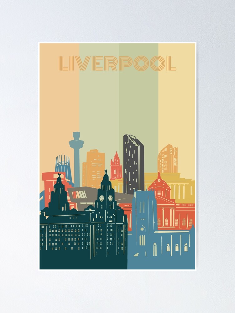 liverpool skyline Canvas Poster Decor Landscape Office Room Decor Gift ...