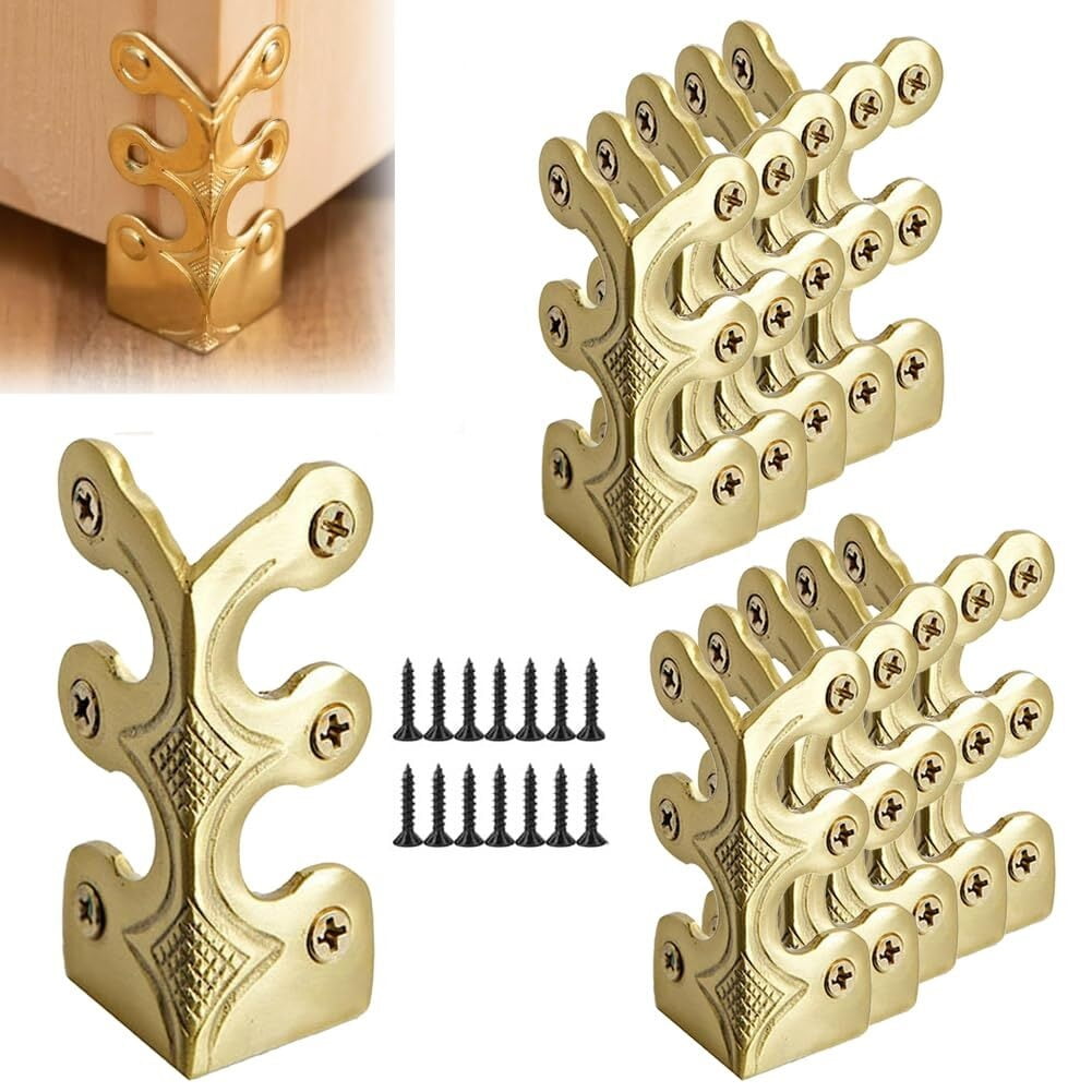 lixiao 10 pcs Solid Brass Baseboard Corner Protectors, Skirting Board ...