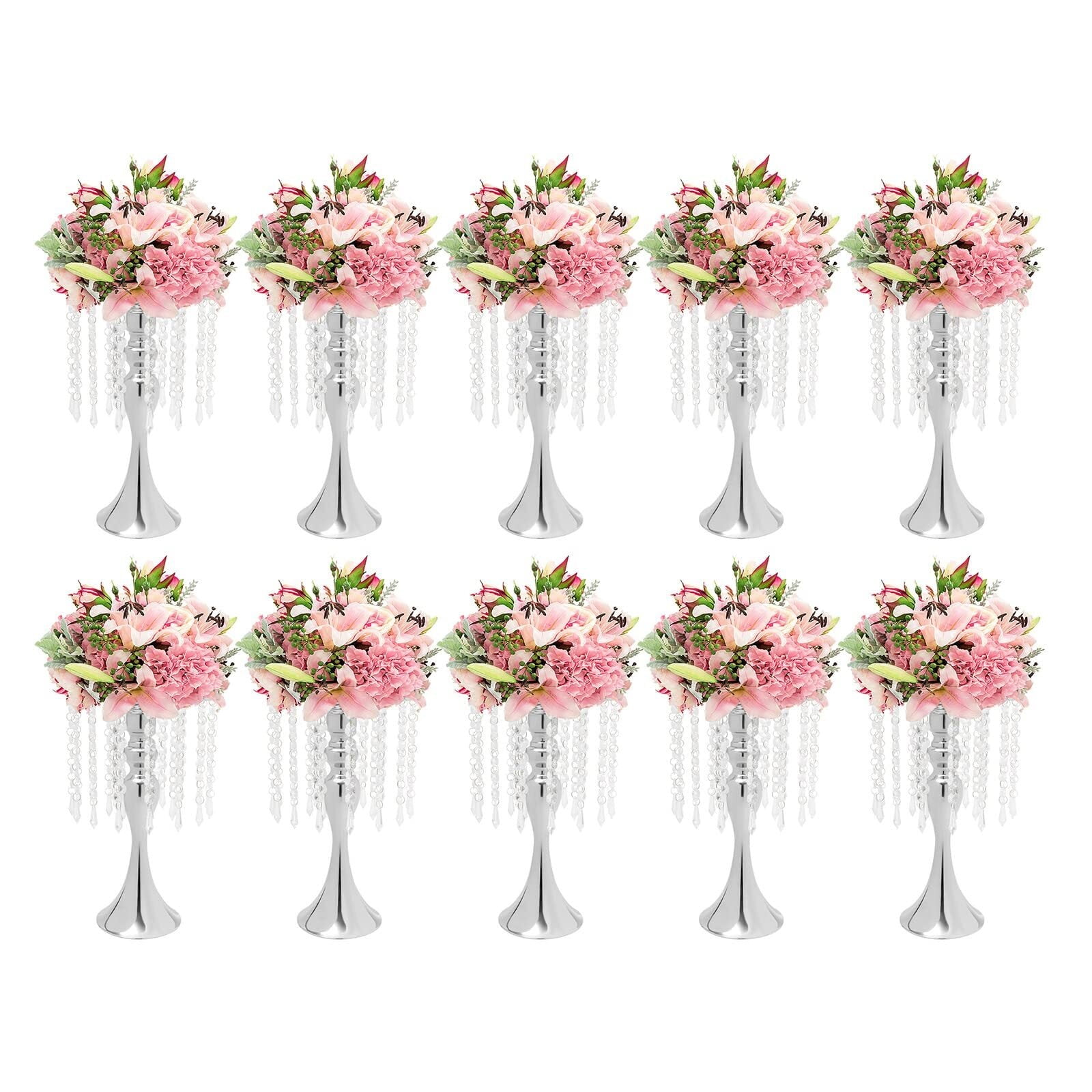 lixiao 2pcs Crystal Silver Centerpieces for Tables - 21.9'' Tall ...