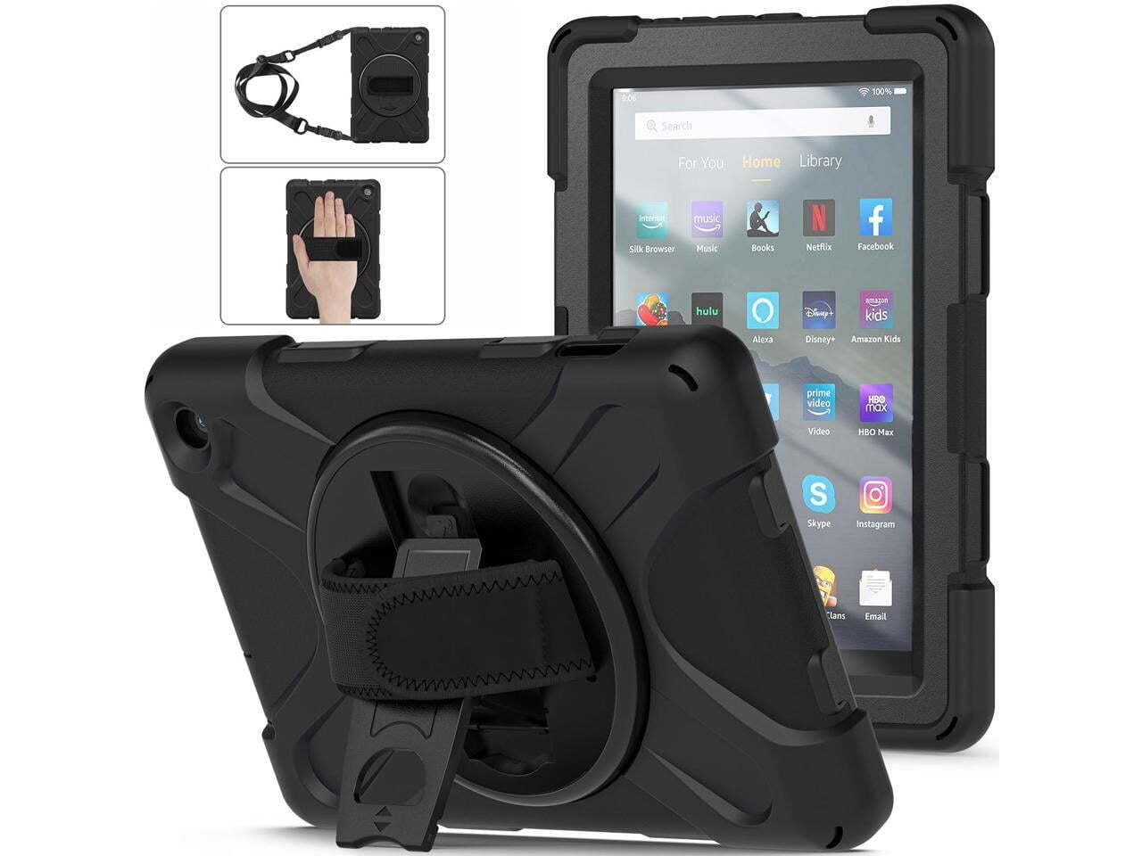 lixiao 7" Heavy Duty Tablet Case with Shoulder Strap, Black - Walmart.com