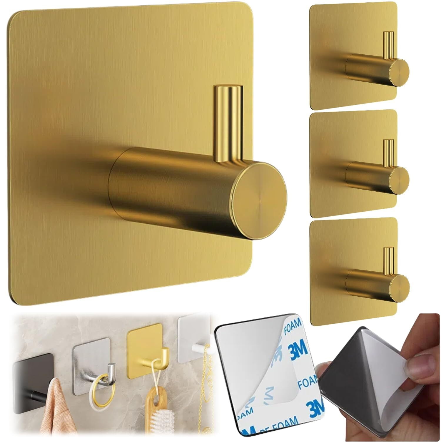 lixiao Adhesive Hooks Heavy Duty Wall Hooks, 2025 Upgraded Towel Hooks ...
