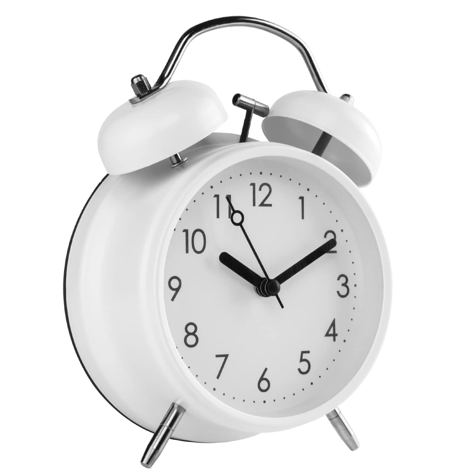 lixiao Analog Alarm Clock, 4 inch Super Silent Non-Ticking Twin Bell ...