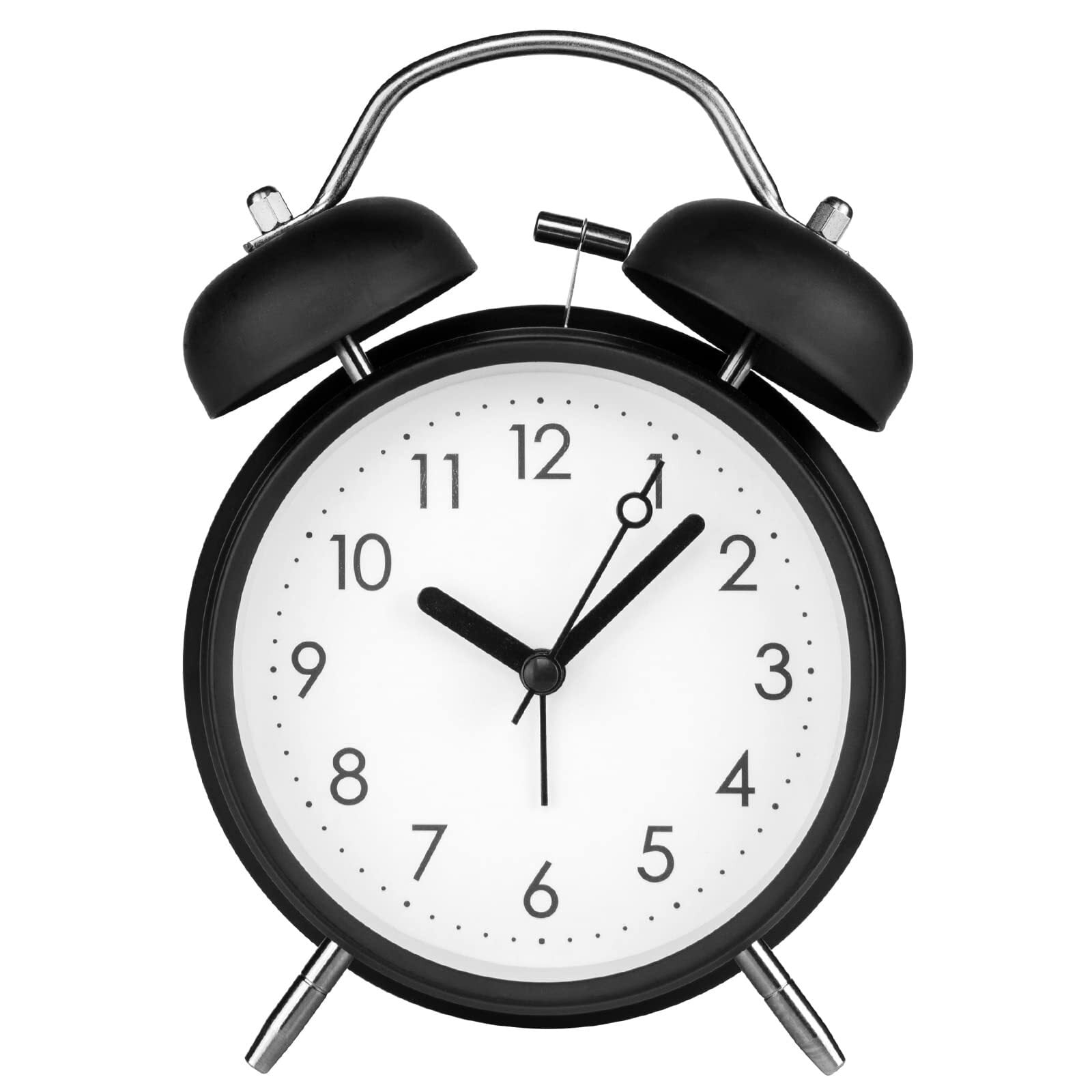lixiao Analog Alarm Clock 4 inches Super Silent Non-Ticking Twin Bell ...