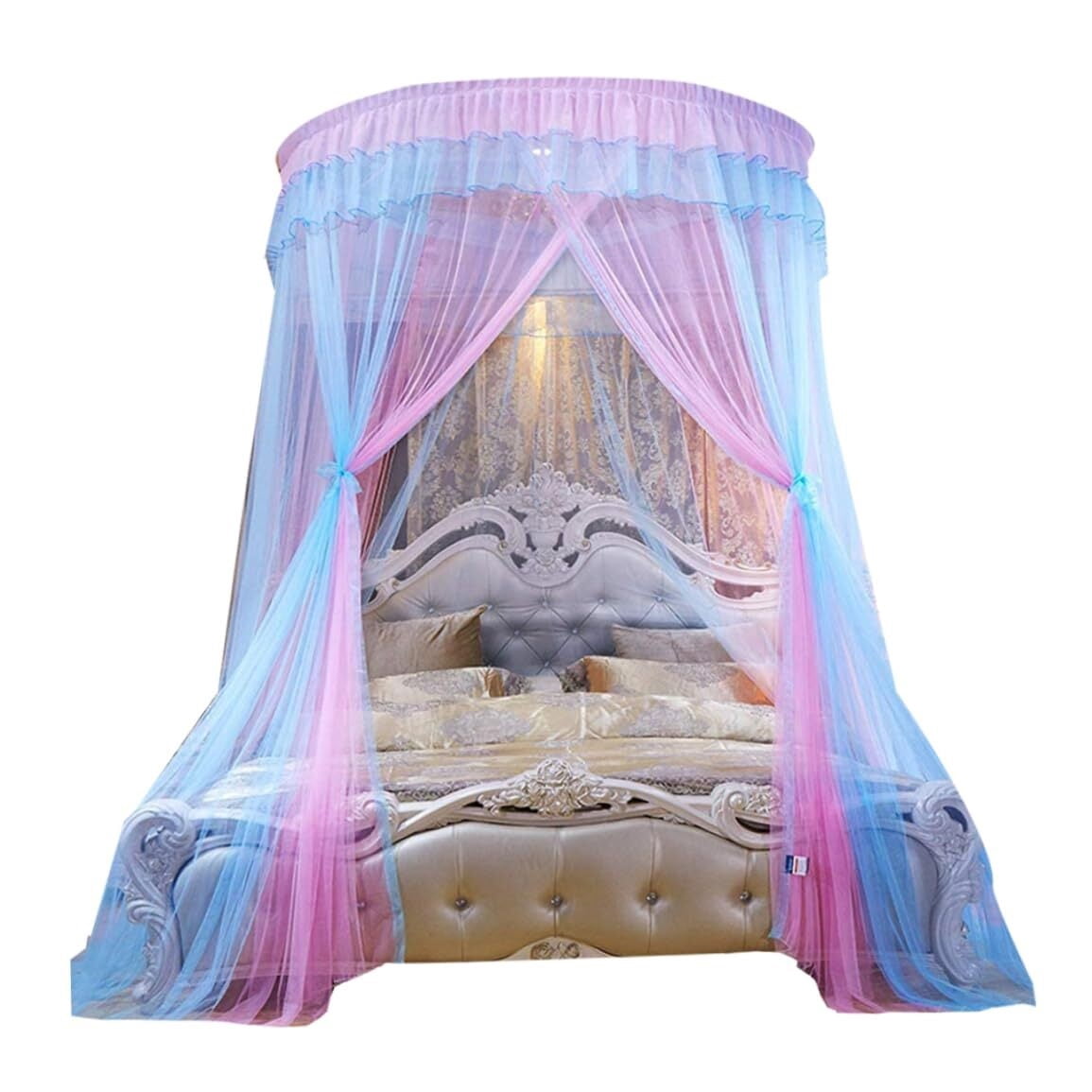 lixiao Bed Canopy Lace Sheer Mesh Princess Dome Mosquito Net Decoration ...