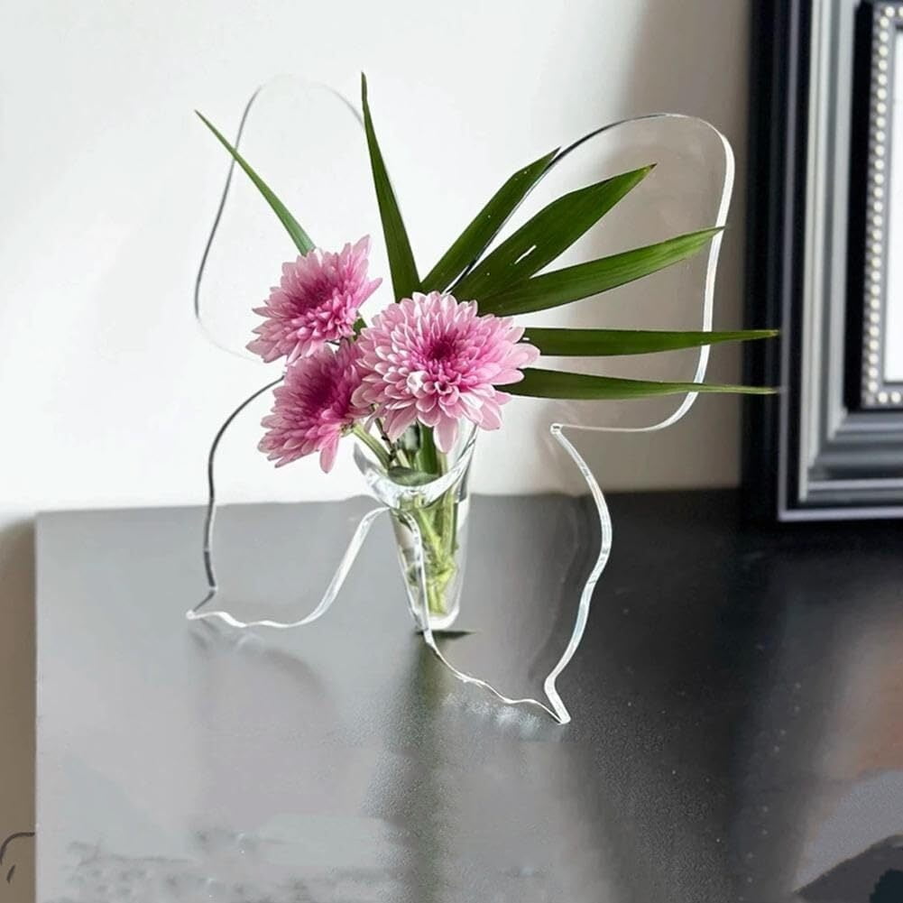 lixiao Generic Acrylic Butterfly Vase, Clear Acrylic Butterfly Shaped ...