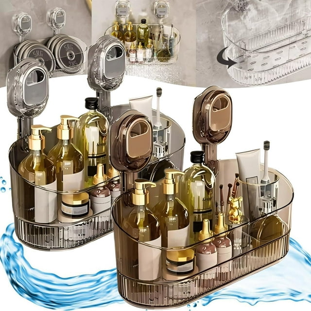 zhangxinan No-Drill Bathroom Suction Storage Box, Corrugated Suction ...