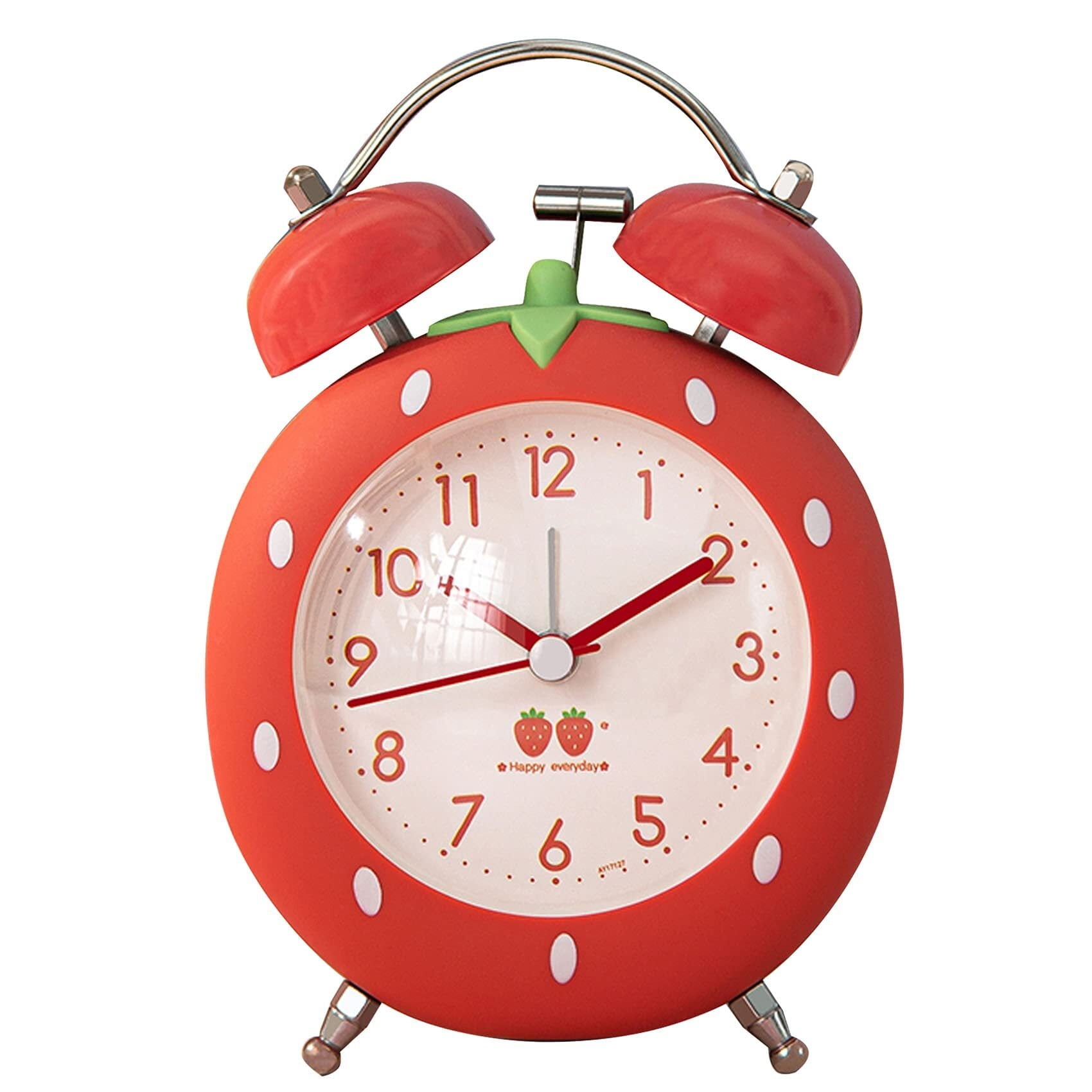lixiao Strawberry Alarm Clock for Kids, Cute Alarm Clock for Heavy Sleepers with Backlight,Twin ...