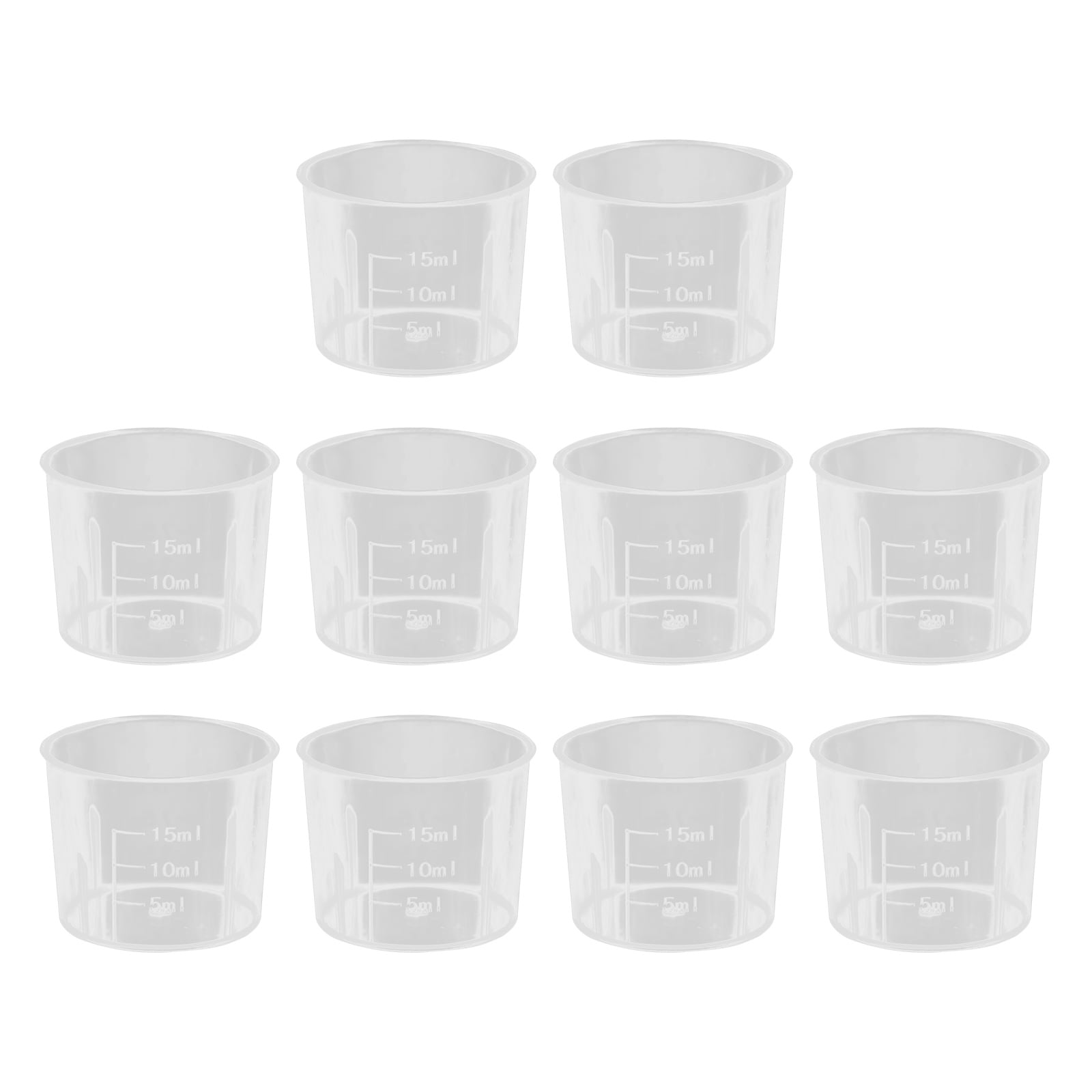 lixuesong 10Pcs Clear Scaled Measuring Cups Lab Graduated Beakers ...